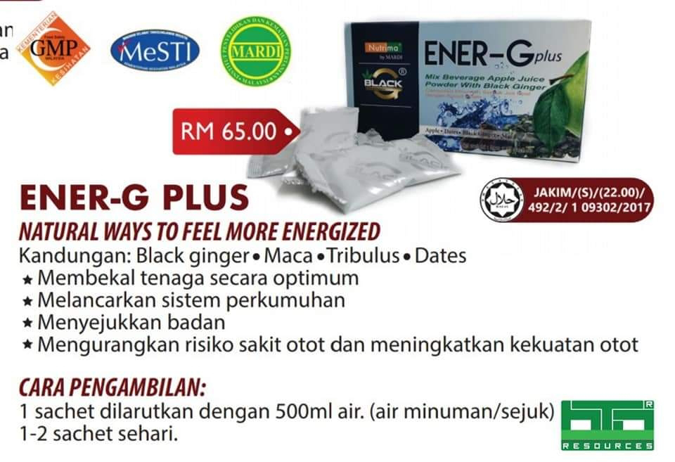 Black G - Ener-G Plus Booster by Mardi - KUNYIT HITAM BLACK G
